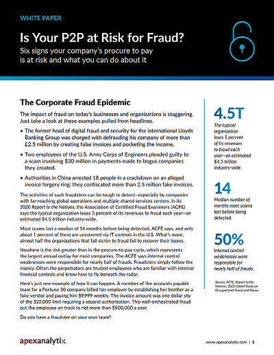 Is Your P2P at Risk for Fraud? - apexanalytix