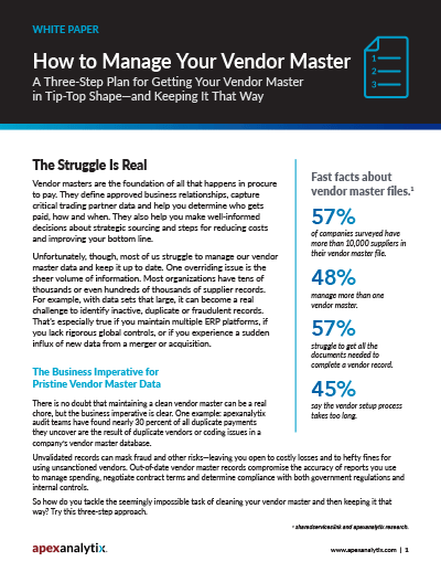 How to Manage Your Vendor Master | apexanalytix